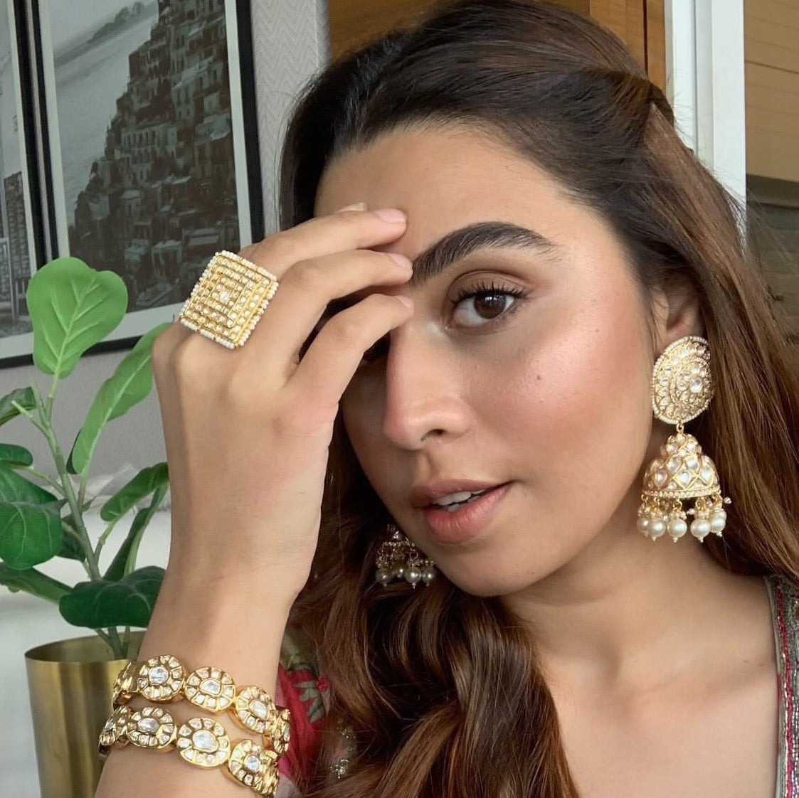 House of Misu in Ezzah Polki and Pearl Jhumka - PurpleTresor – Purple ...